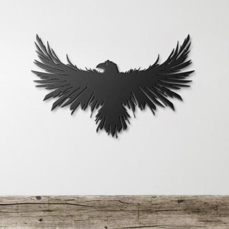Raven Metal Wall Art, Crow Wall Decor, Mythical Animal, Raven Mythology ...