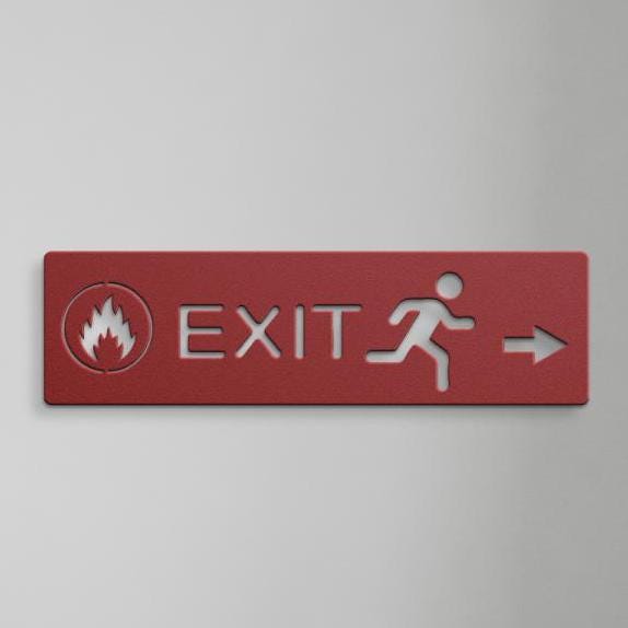 Metal Fire Exit Sign, Fire Escape Sign, Metal Arrow Signs, Emergency ...