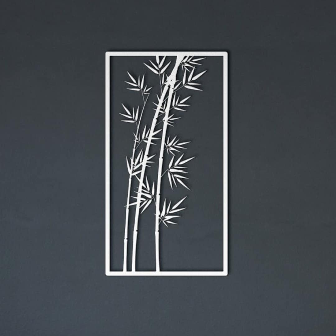 Bamboo Metal Wall Art: Asian Inspired Home Decor - Etsy