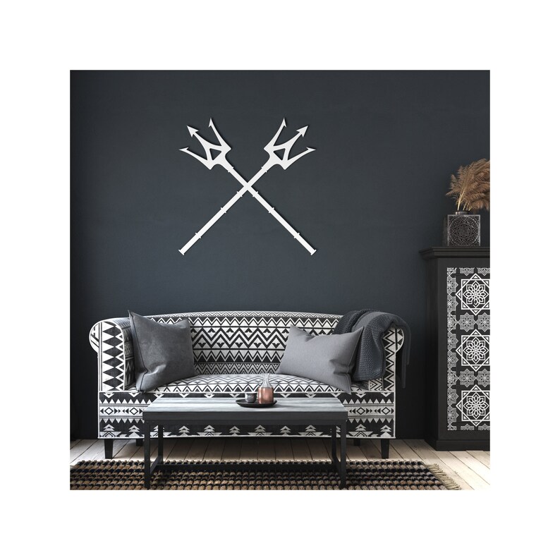 Trident Metal Wall Art, Trident Spear, Greek God Decor, Poseidon ...
