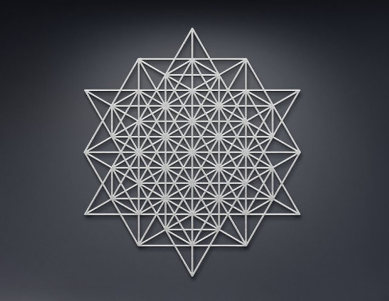 Grid of Life Symbol Metal Wall Art, Sacred Geometry Metallic Wall Art ...
