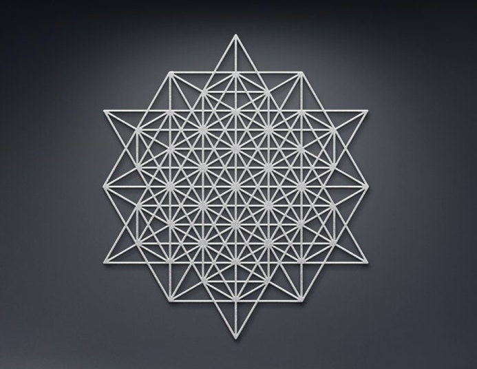 Grid of Life Symbol Metal Wall Art, Sacred Geometry Metallic Wall Art ...
