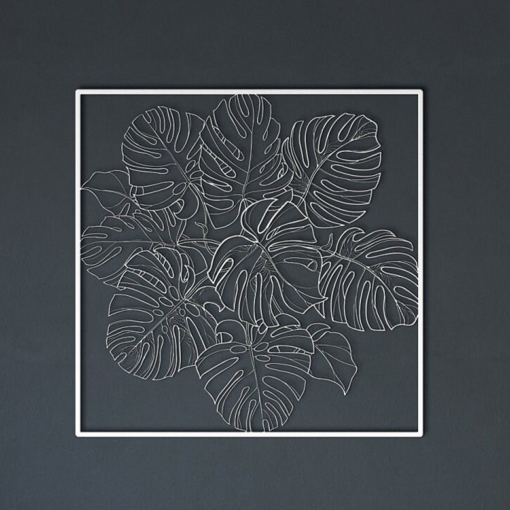 Monstera Metal Wall Art, Monstera Metal Wall Decor, Wall Art Metal ...