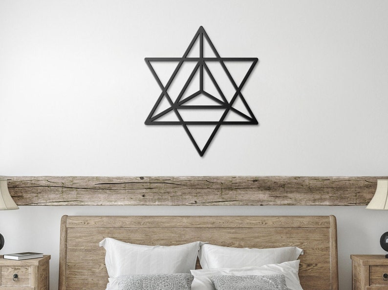 Merkaba Metal Wall Art: Metal Sacred Geometry Sign, Yoga Decor, Outdoor ...