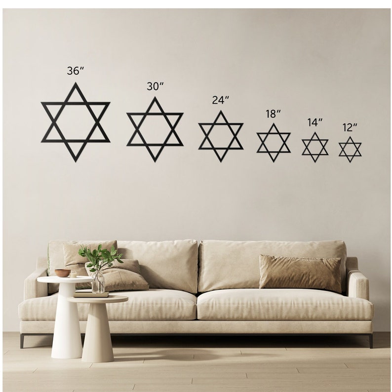 Jewish Star of David Metal Wall Art Metal Wall Decor Jewish Wall Art ...