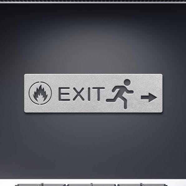 Metal Fire Exit Sign, Fire Escape Sign, Metal Arrow Signs, Emergency ...