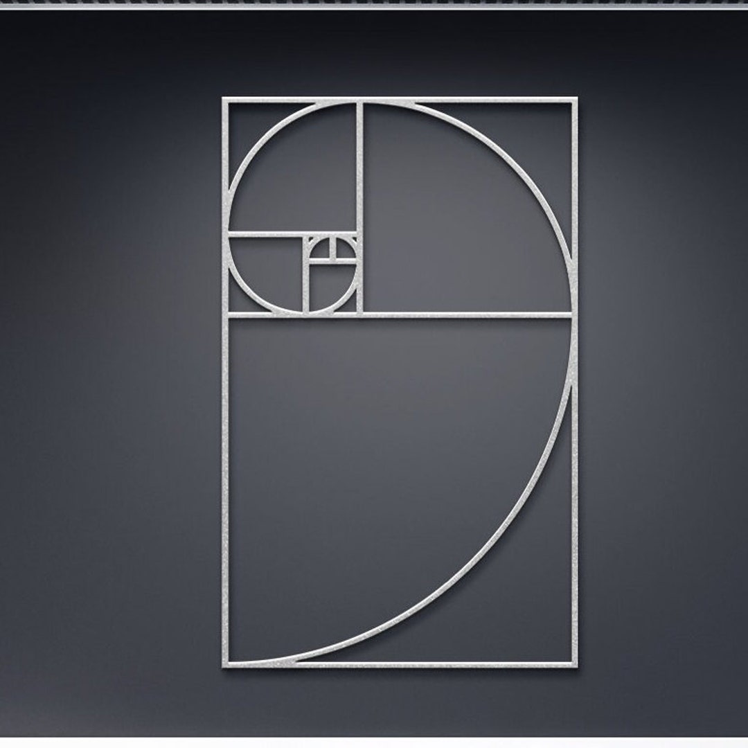 Fibonacci Spiral Golden Ratio Metal Wall Art Gift Sacred Geometry ...