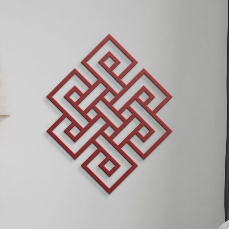 Eternal Knot Metal Wall Art, Oriental Symbol, Celtic Symbol Metal Art ...