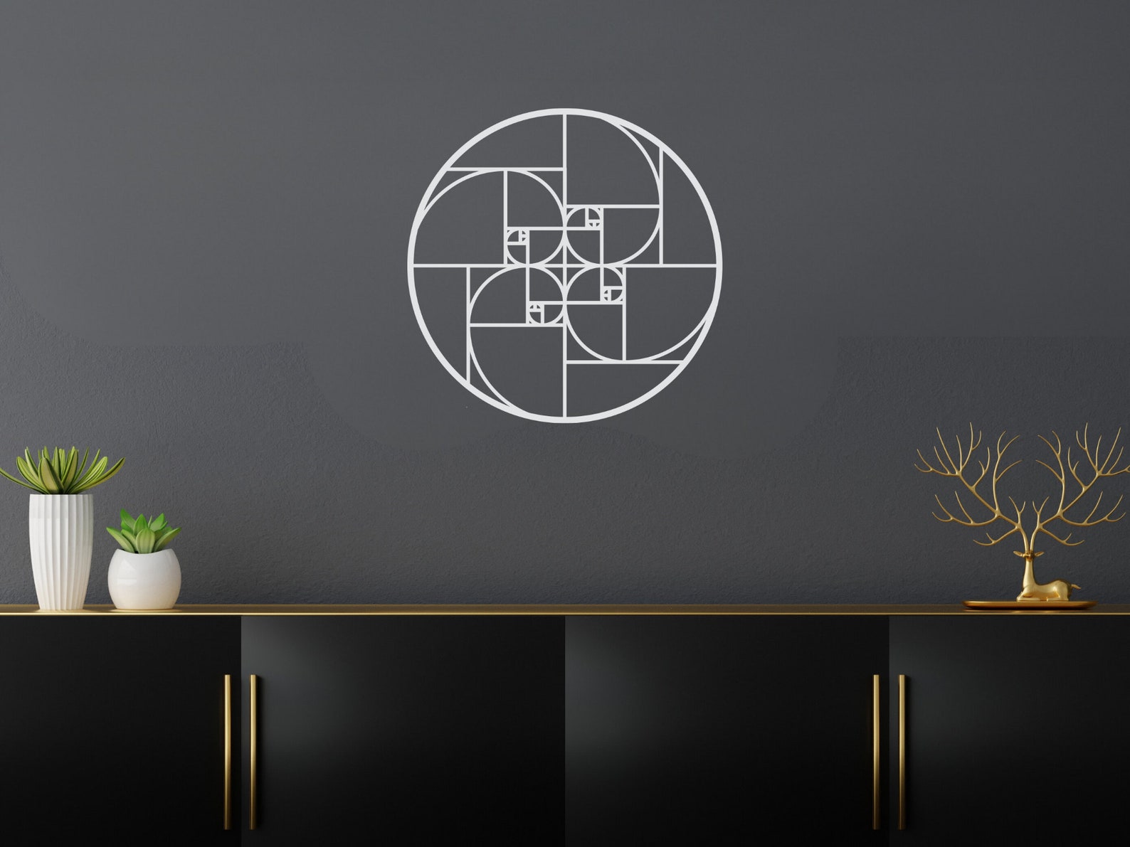 Fibonacci Spiral Metal Wall Art: Modern Geometric Decor - Etsy