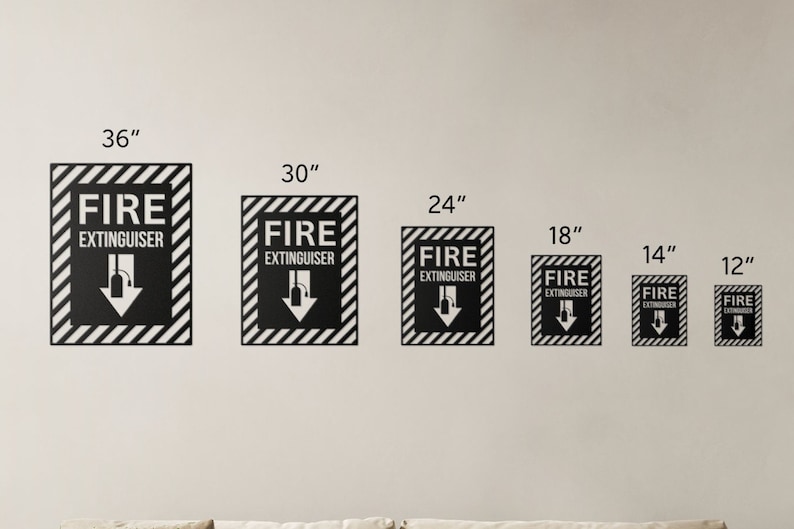 Metal Fire Extinguisher Sign: Modern Office Decor - Etsy