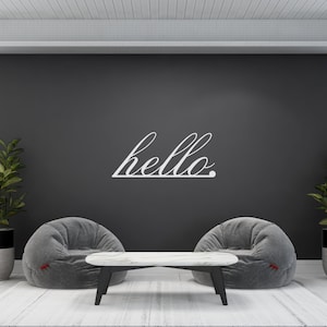 Hello Beautiful Metal Sign Wall Art, Hello Front Door Sign, Outdoor ...