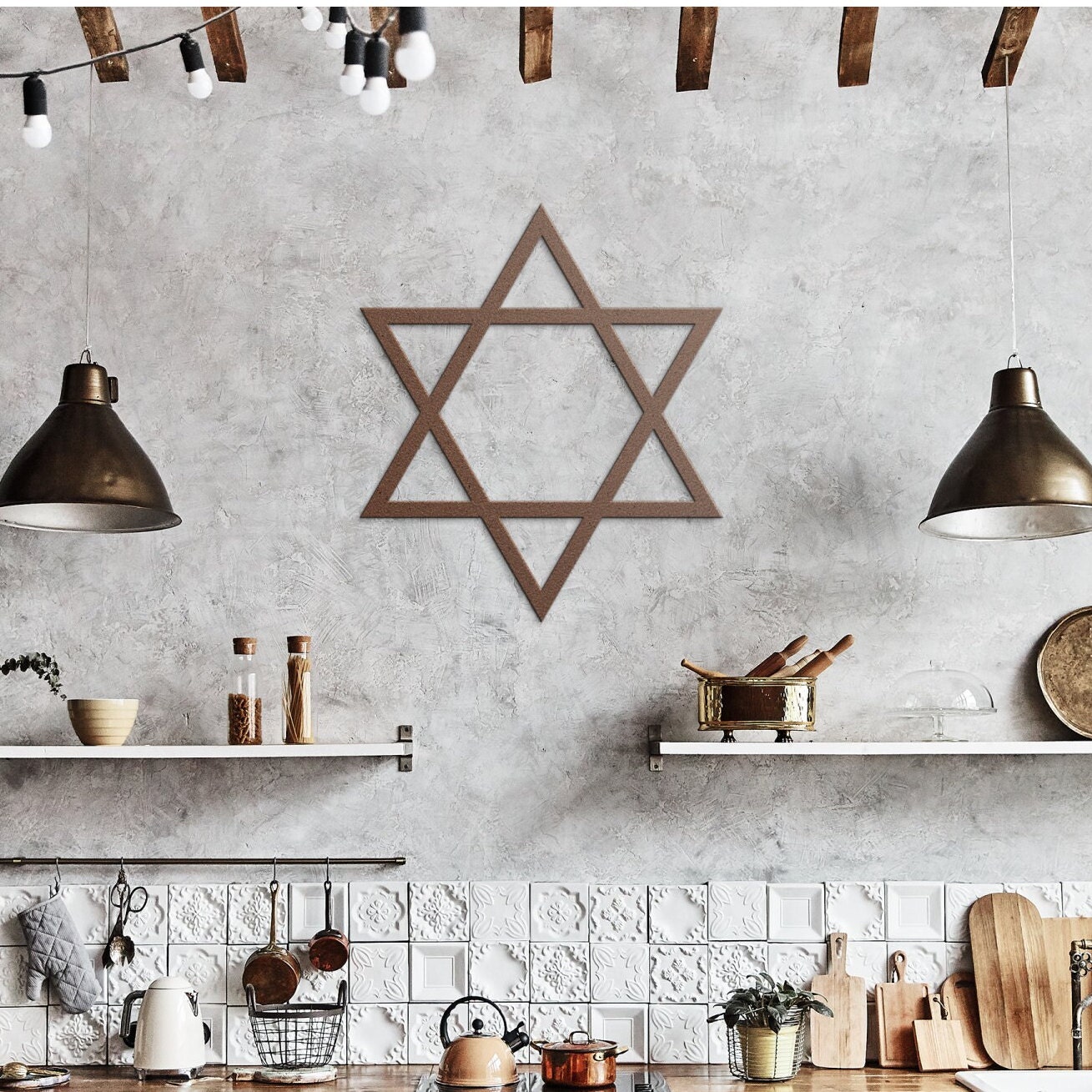 Jewish Star of David Metal Wall Art Metal Wall Decor Jewish Wall Art ...