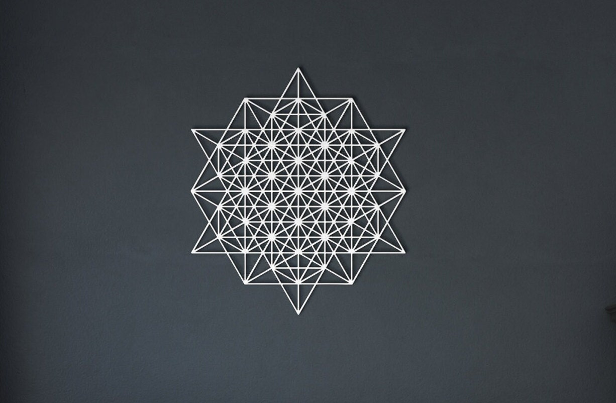 Grid of Life Symbol Metal Wall Art, Sacred Geometry Metallic Wall Art ...