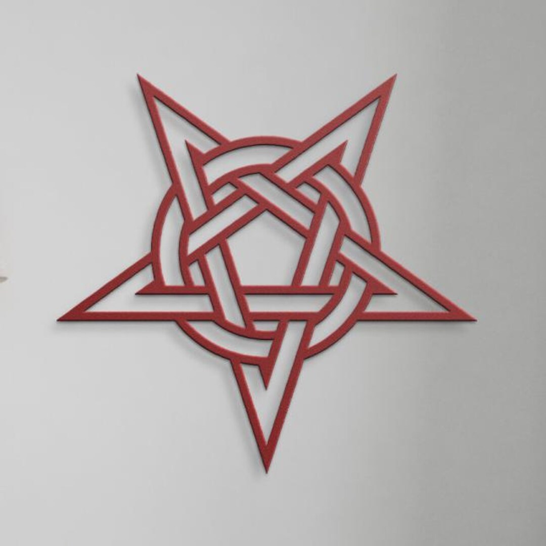 Knotted Inverted Pentacle Metal Wall Art, Occult Symbol, Modern Occult ...