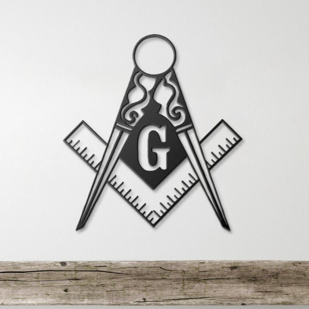 Freemasons Ruler and Compass Metal Wall Art, Masonic Wall Art ...
