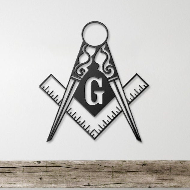 Freemasons Ruler and Compass Metal Wall Art, Masonic Wall Art ...
