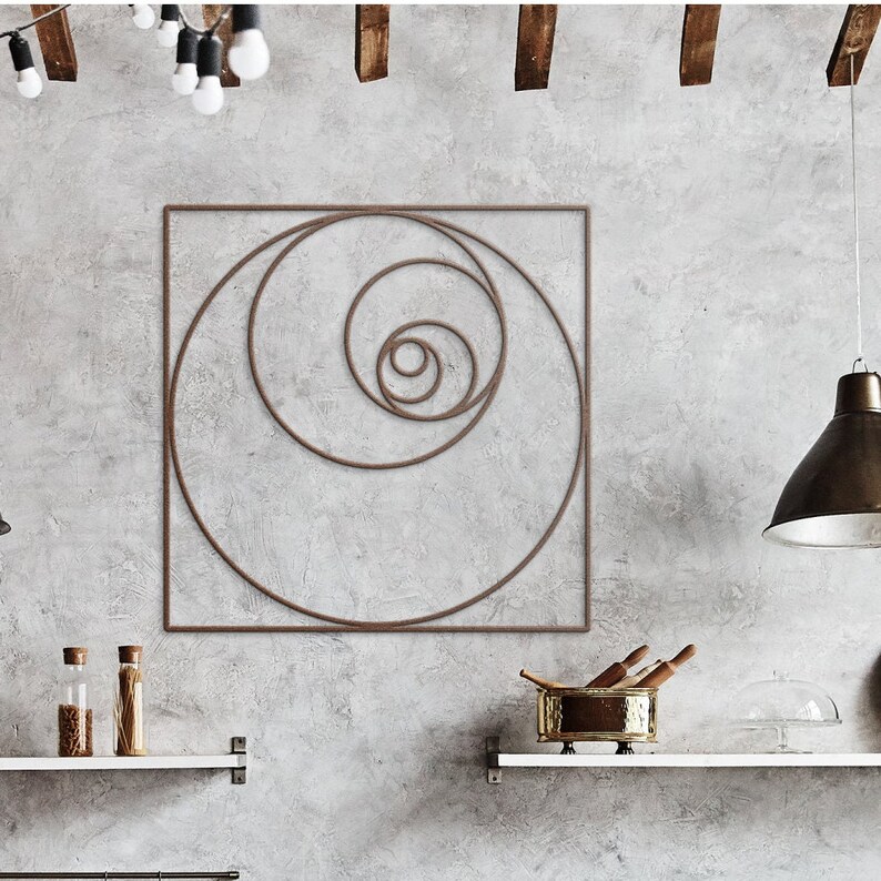 Golden Ratio Metal Wall Art, Golden Ratio Fibonacci Spiral Sequence ...