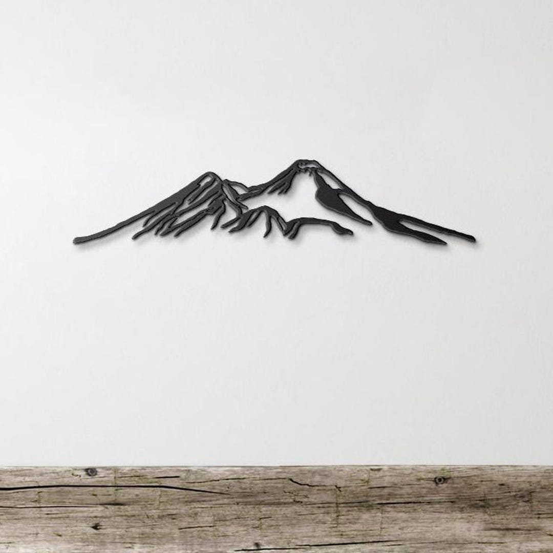 Metal Mountain Wall Art, Mount Vesuvius Pompeii Italy, Large Metal ...