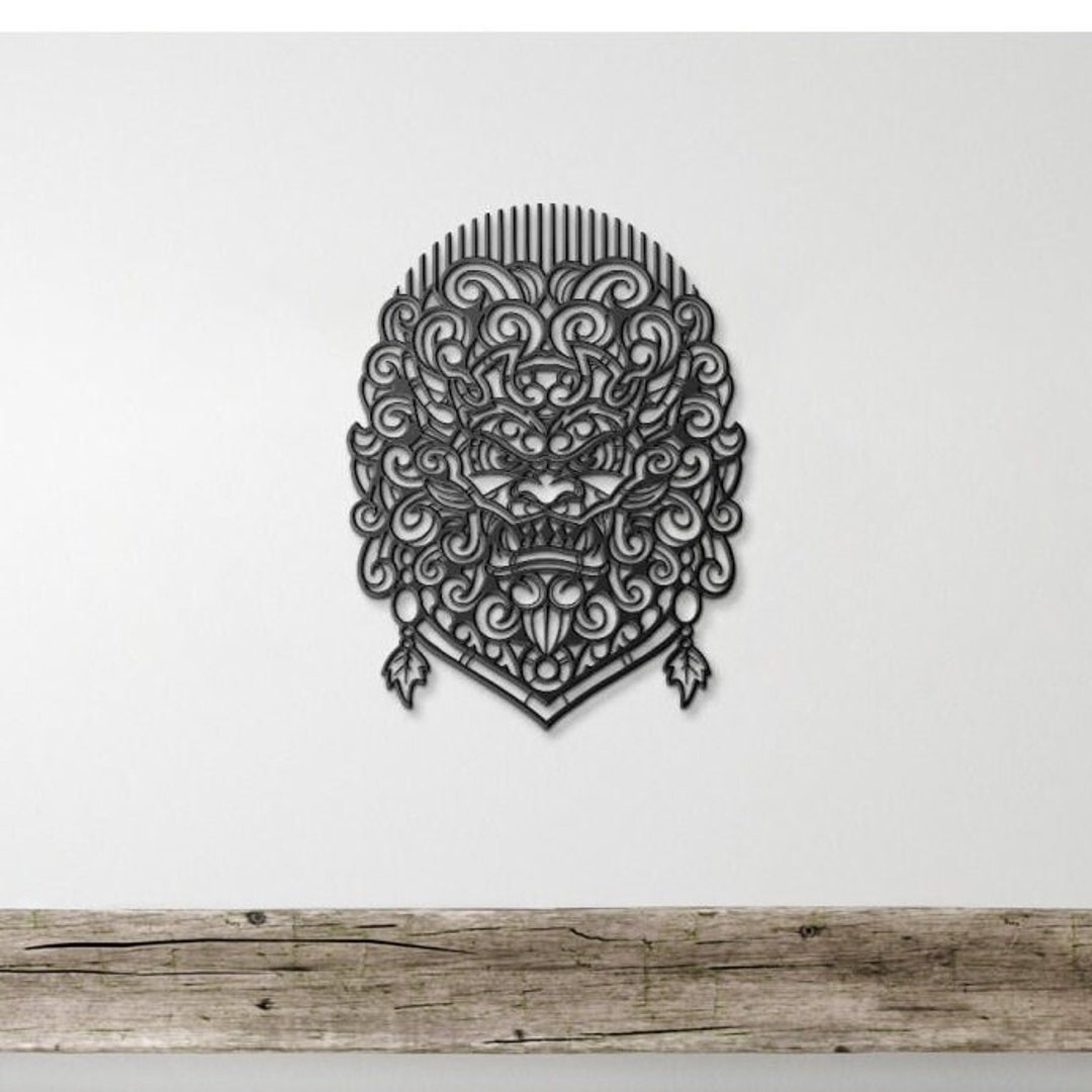 Foo Dog Feng Shui Fu Dog Metal Wall Art Gift for Prosperity - Etsy