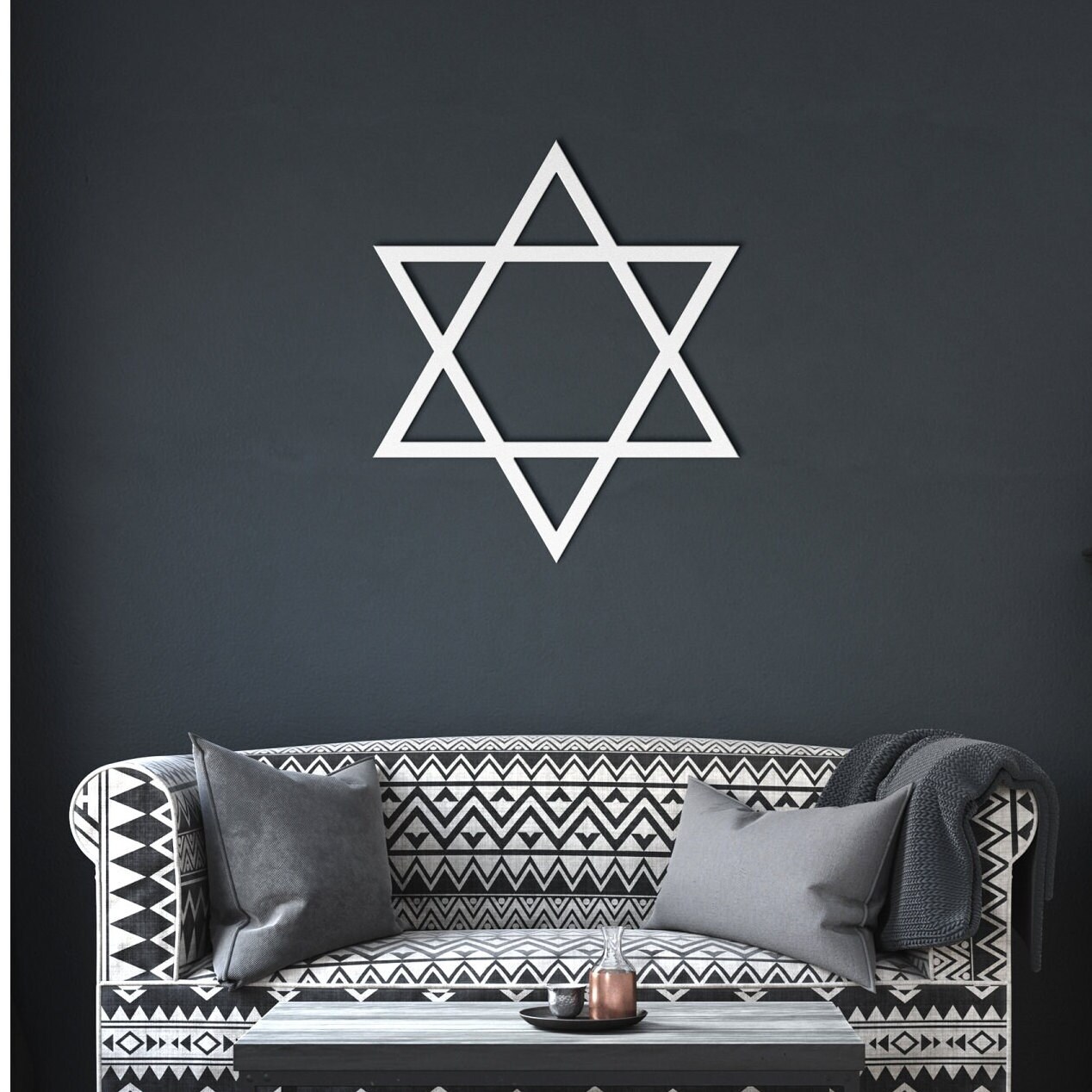 Jewish Star of David Metal Wall Art Metal Wall Decor Jewish Wall Art ...