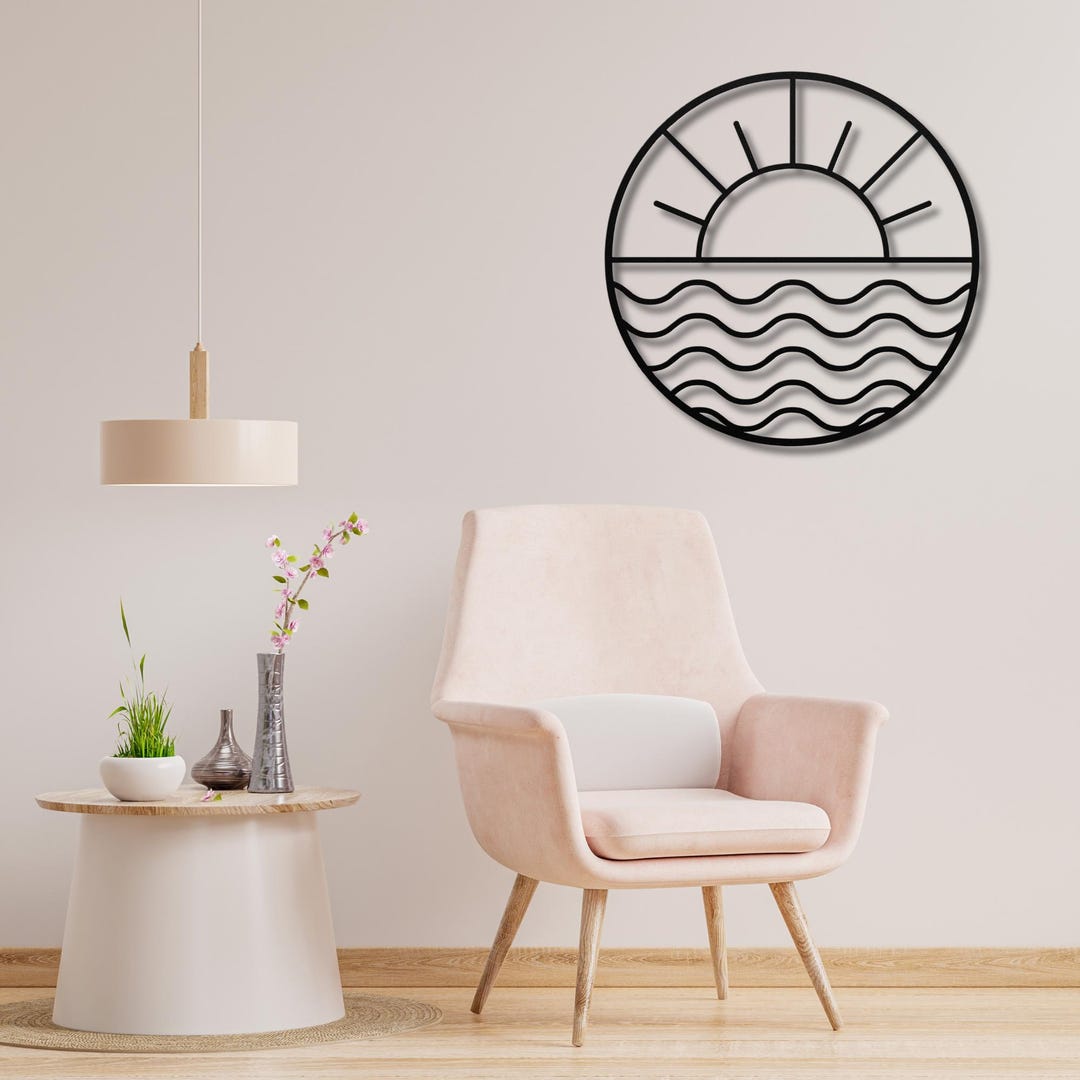 Sunrise Sun Sparkle Sun Sea Metal Wall Art, Sunset Decor, Beach Decor ...