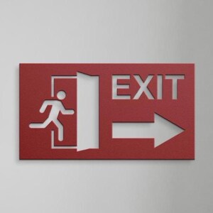 Metal Exit Sign, Metal Emergency Sign, Metal Exit Sign, Emergency Door ...