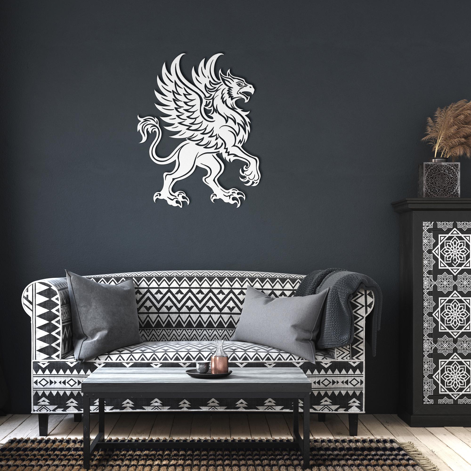 Griffin Metal Wall Art, Mythology Wall Art, Griffon Wall Art, Griffon ...