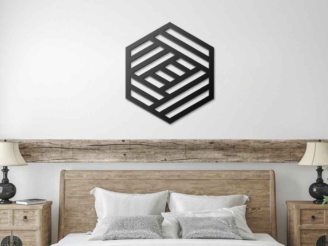 Sacred Geometry Hexagon Metal Wall Art Oversized Home Decor Geometric ...