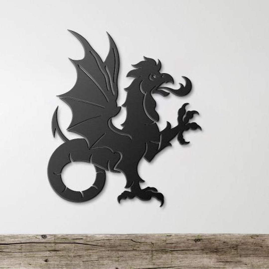 Basilisk Cockatrice Wall Art, Metal Wall Art, Cockatrice Wall Decor ...