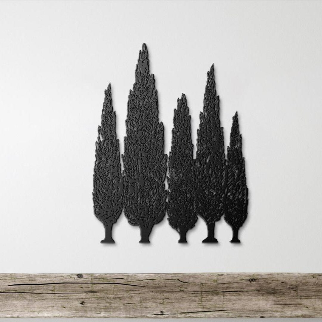 Metal Cypress Tree Wall Decor, Tree Metal Wall Art, Nature Lover Gift ...
