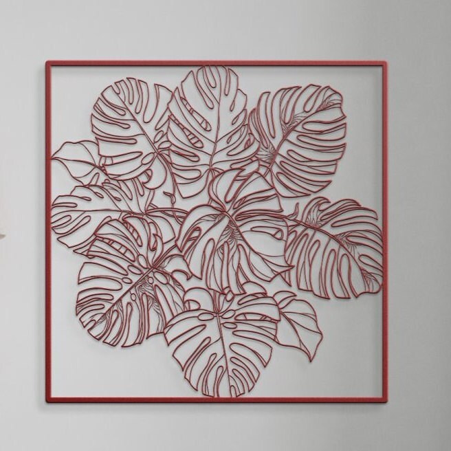 Monstera Metal Wall Art, Monstera Metal Wall Decor, Wall Art Metal ...