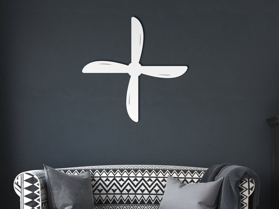 4 Blade Propeller Metal Wall Art, Airplane Propeller Metal Wall Décor ...