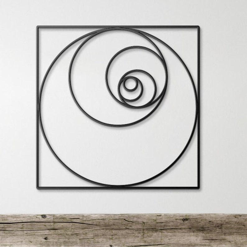 Golden Ratio Metal Wall Art, Golden Ratio Fibonacci Spiral Sequence ...
