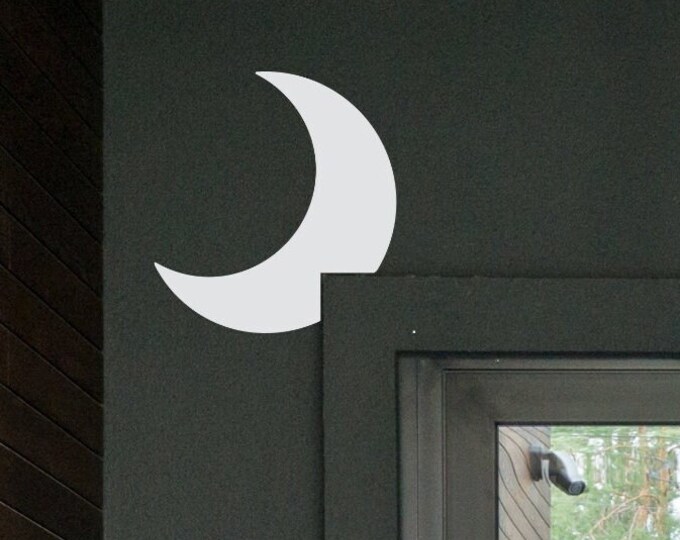 Crescent Moon Door Corner Decor Botanical Crystal Embellished Wooden ...