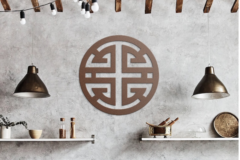 Shou Longevity Metal Wall Art: Chinese Symbol, Feng Shui Decor - Etsy
