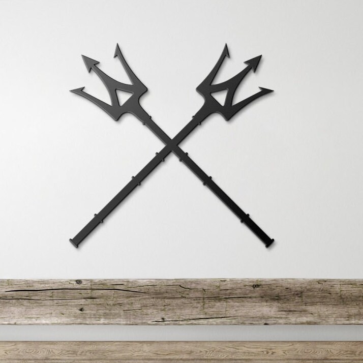 Trident Metal Wall Art, Trident Spear, Greek God Decor, Poseidon ...