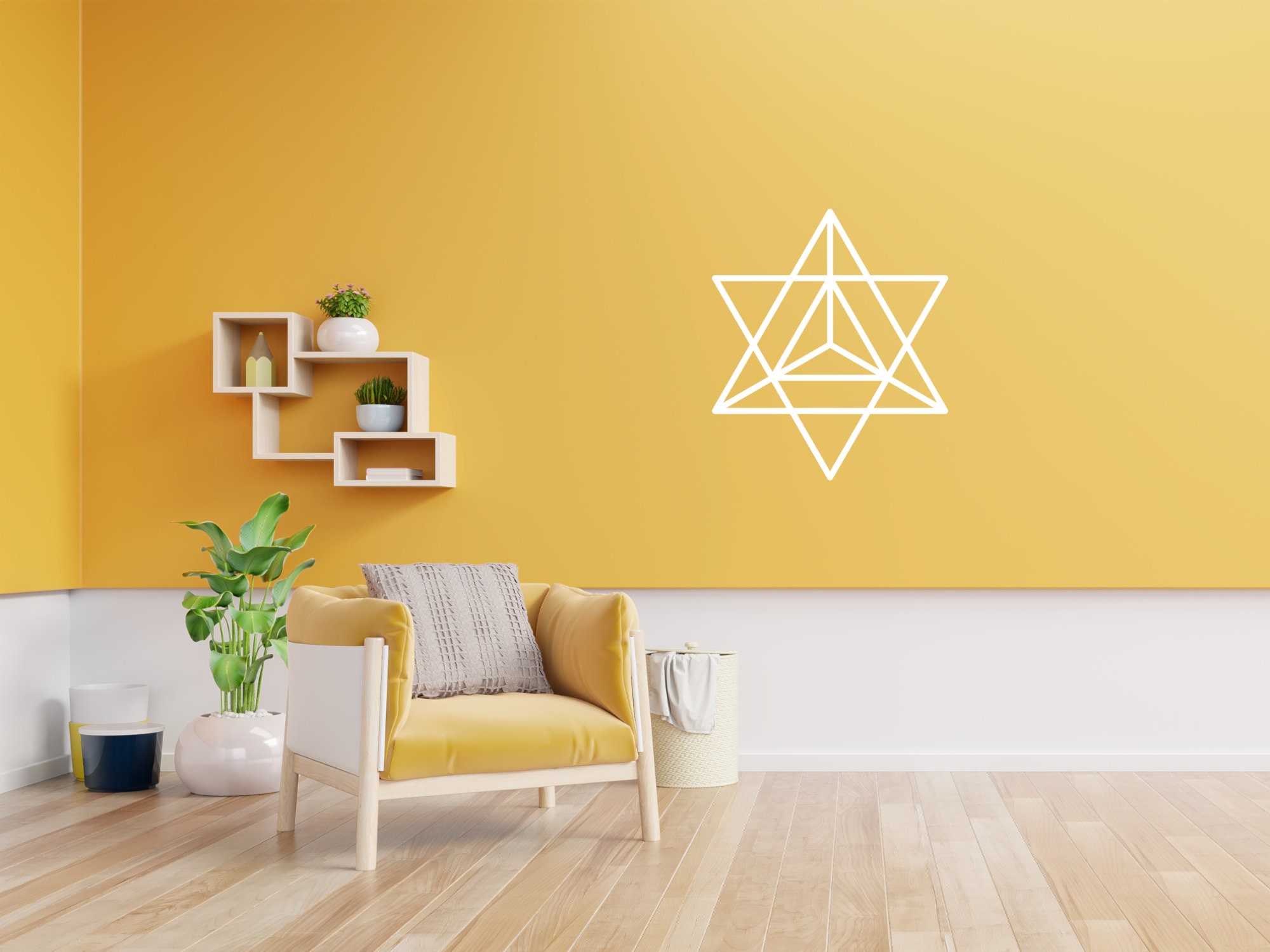 Merkaba Metal Wall Art: Sacred Geometry Sign, Yoga Decor - Etsy