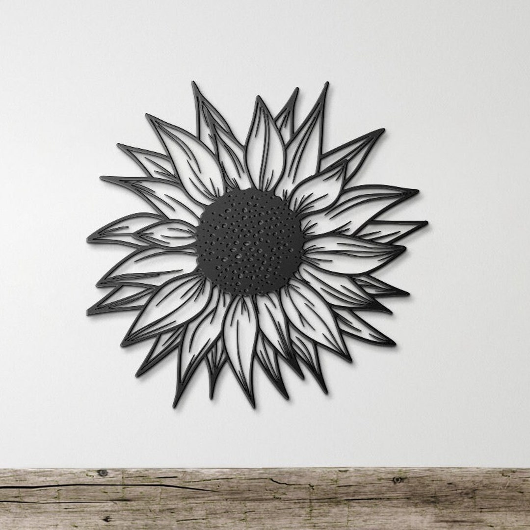 Outdoor Wall Art Metal Sunflower Wall Art Gift, Garden Wall Art ...
