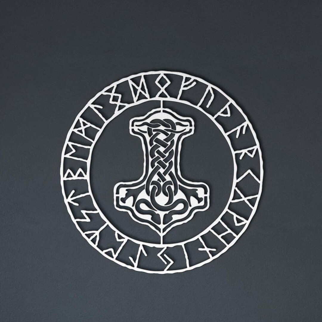 Metal Wall Art Thor’s Hammer Art on Walls, Viking Art Decor, Wall Decor ...