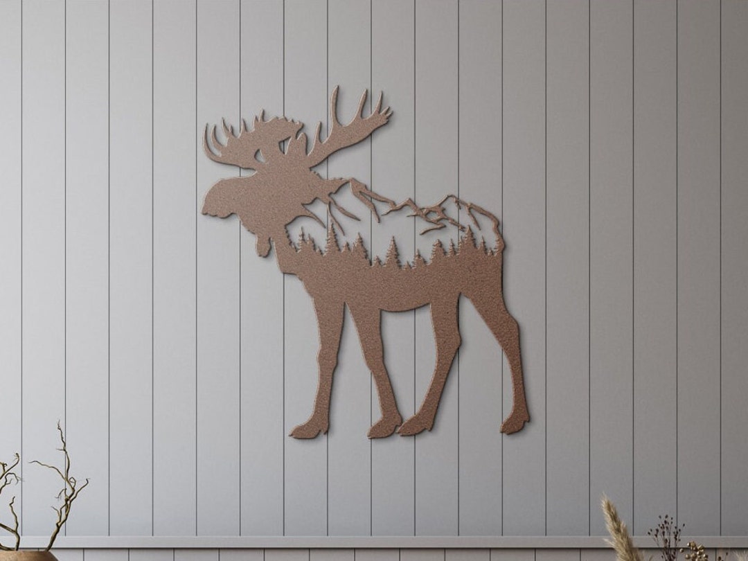 Outdoor Metal Wall Art Elk Farmhouse Wall Decor Housewarming - Etsy