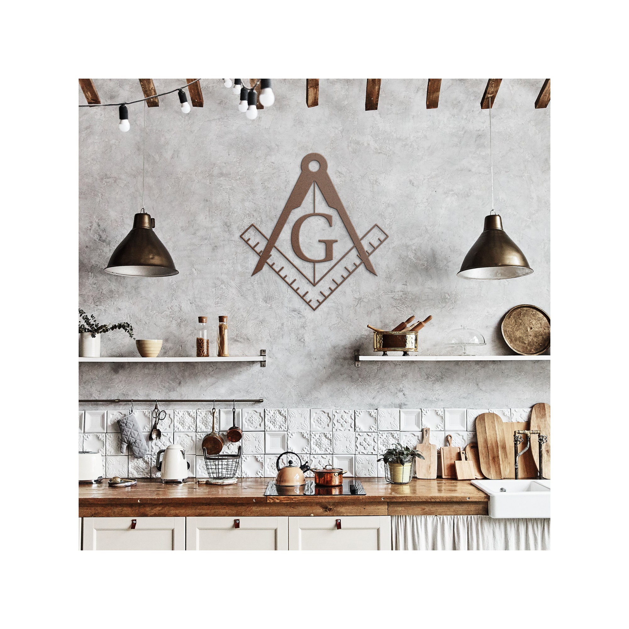 Masonic Symbol Metal Wall Art: Freemason Square and Compasses Sign - Etsy