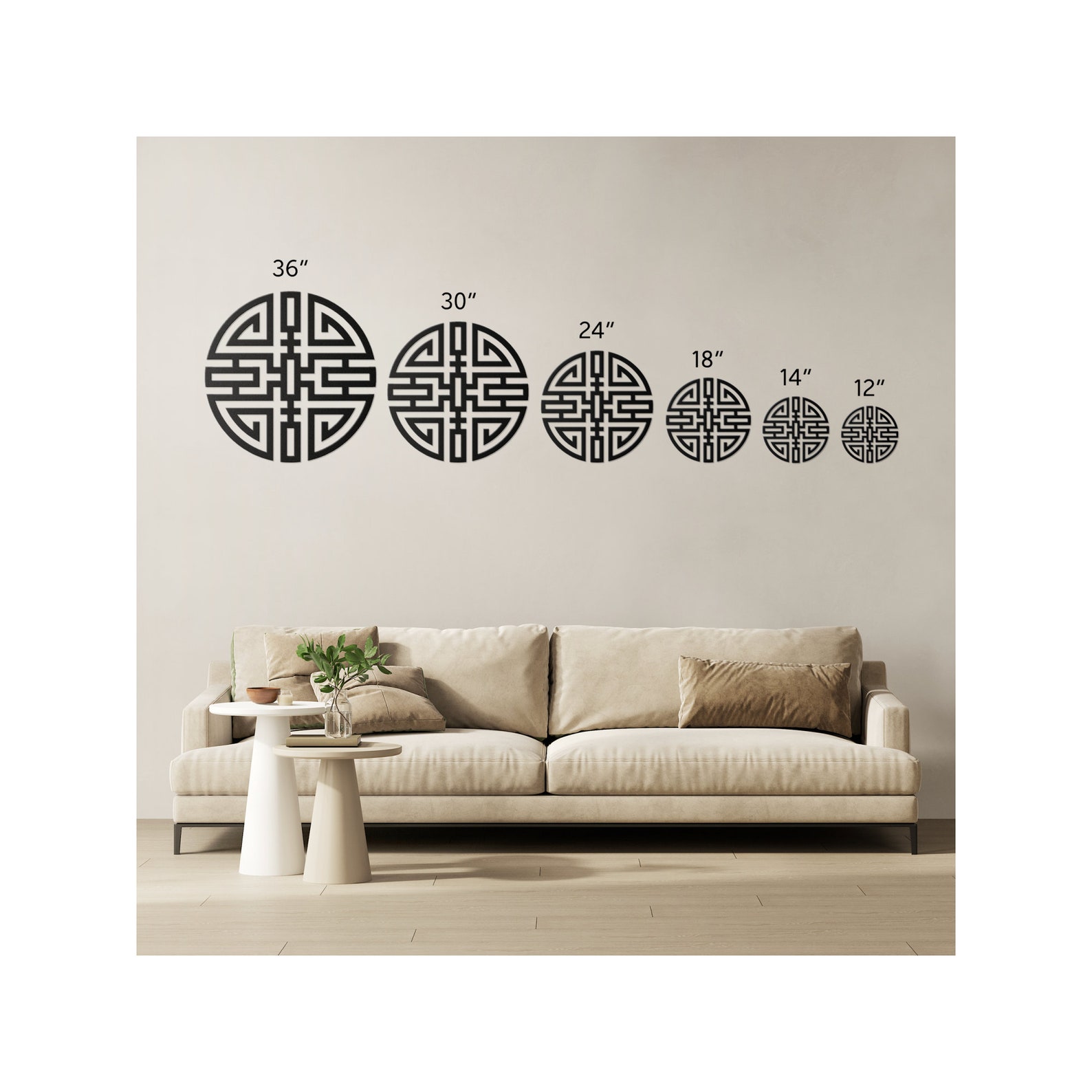 Chinese Wall Hanging Feng Shui Metal Wall Art, Chinese Cai Symbols ...