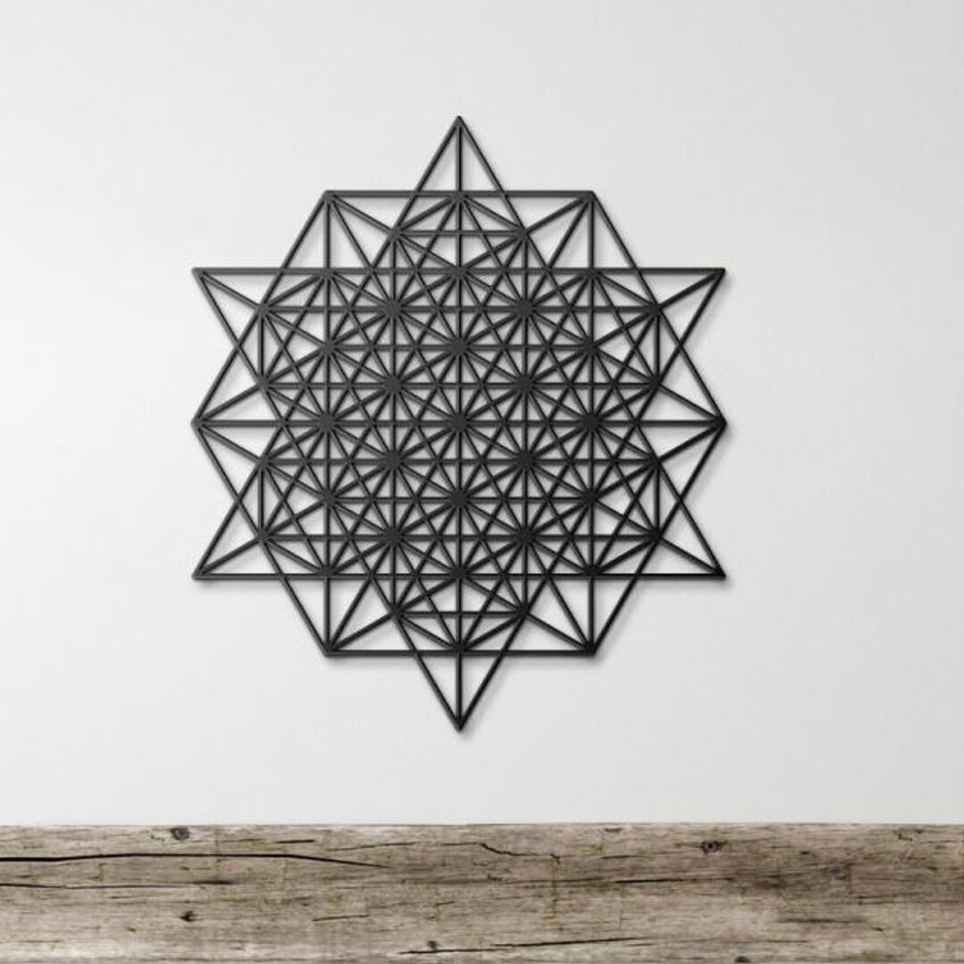 Grid of Life Symbol Metal Wall Art, Sacred Geometry Metallic Wall Art ...