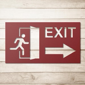 Metal Exit Sign, Metal Emergency Sign, Metal Exit Sign, Emergency Door ...