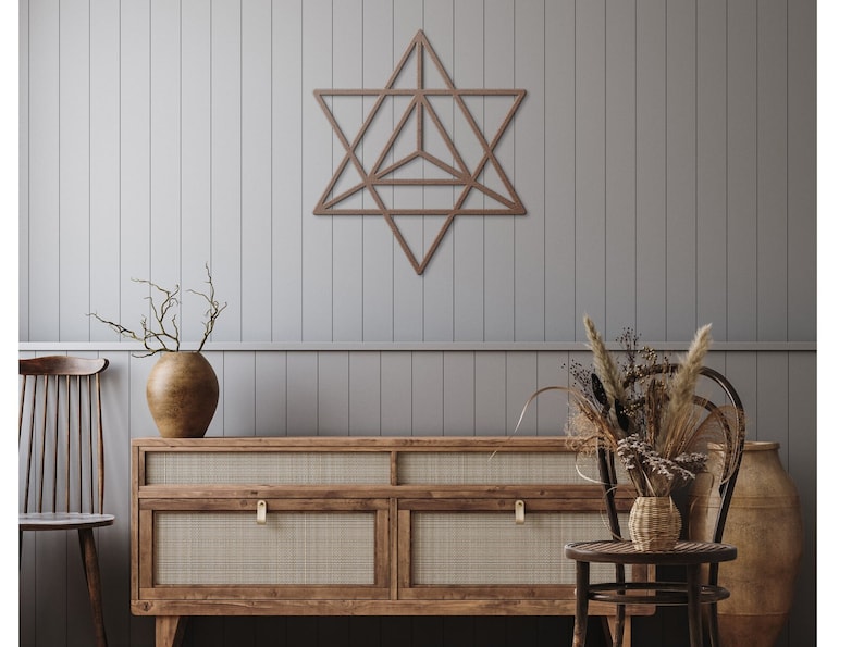 Merkaba Metal Wall Art: Metal Sacred Geometry Sign, Yoga Decor, Outdoor ...