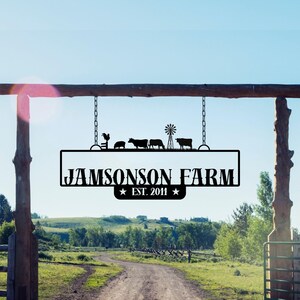 Metal Ranch Sign, Custom Farm Signs, Ranch Gate Signs, Personalized ...