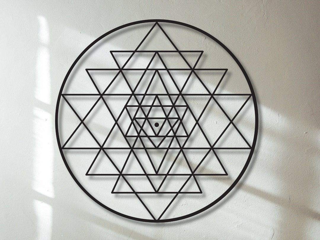 Sri Yantra Metal Wall Art Sacred Geometry Wall Decor Geometry Living ...
