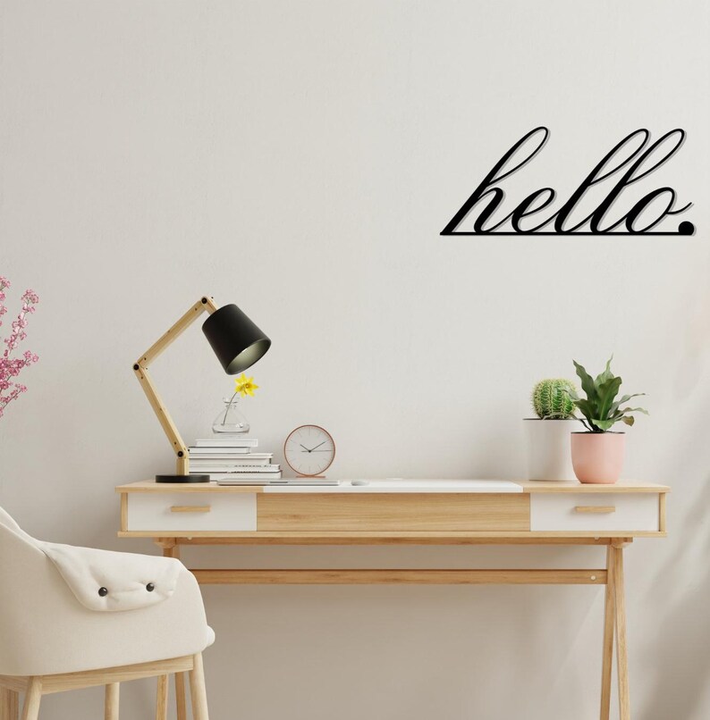Hello Beautiful Metal Sign Wall Art, Hello Front Door Sign, Outdoor ...