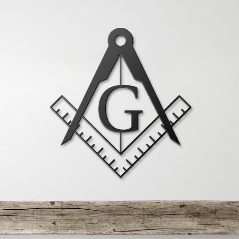 Masonic Symbol Metal Wall Art: Freemason Square and Compasses Sign - Etsy