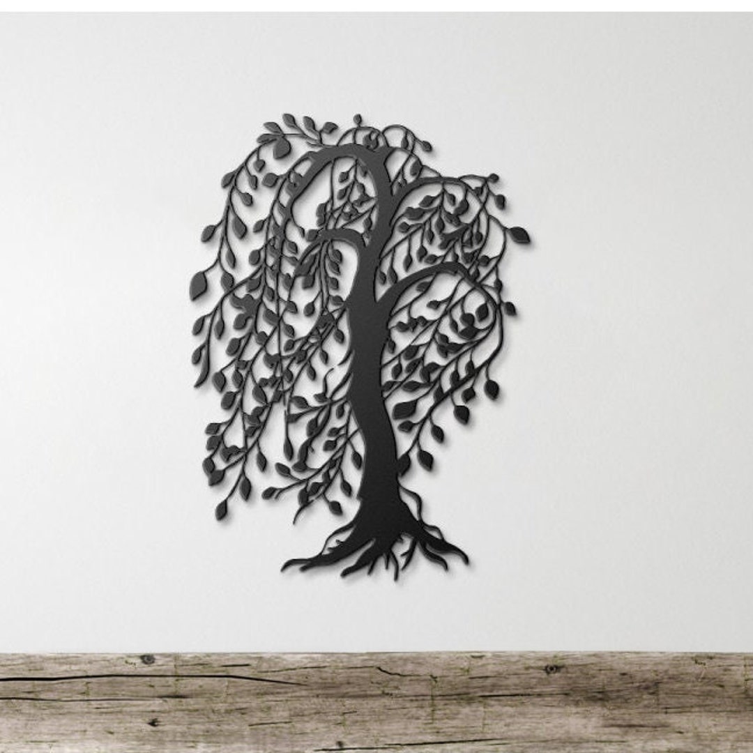 Willow Tree Metal Wall Art, Outdoor Wall Decor Metal Willow Tree Wall ...